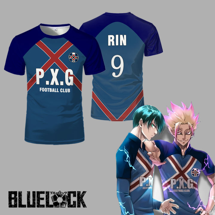 Japanese Anime Blue Lock PXG RIN Team Uniforms Jersey Five A Side ...