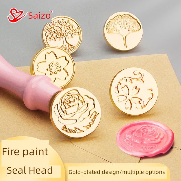 Fire Seal Wax Stamp Head Bronze Head Embossed Design Furnace Mat Handle ...