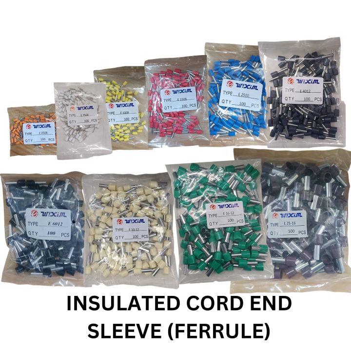 WIXIM 100pcs INSULATED CORD END SLEEVE( FERRULE), Insulated wires ...