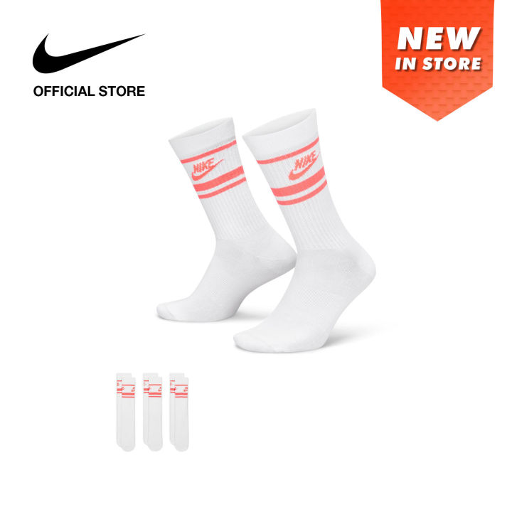 Nike Sportswear Dri-FIT Everyday Essential Crew Socks (3 Pairs) - White ...
