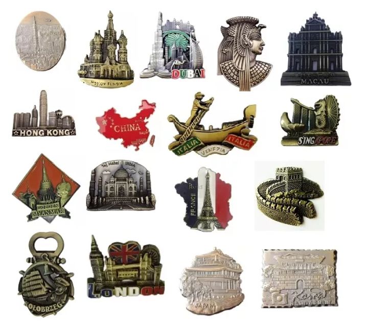 RMD Home Metal Ref Fridge Magnets International Country Landmark Gift ...