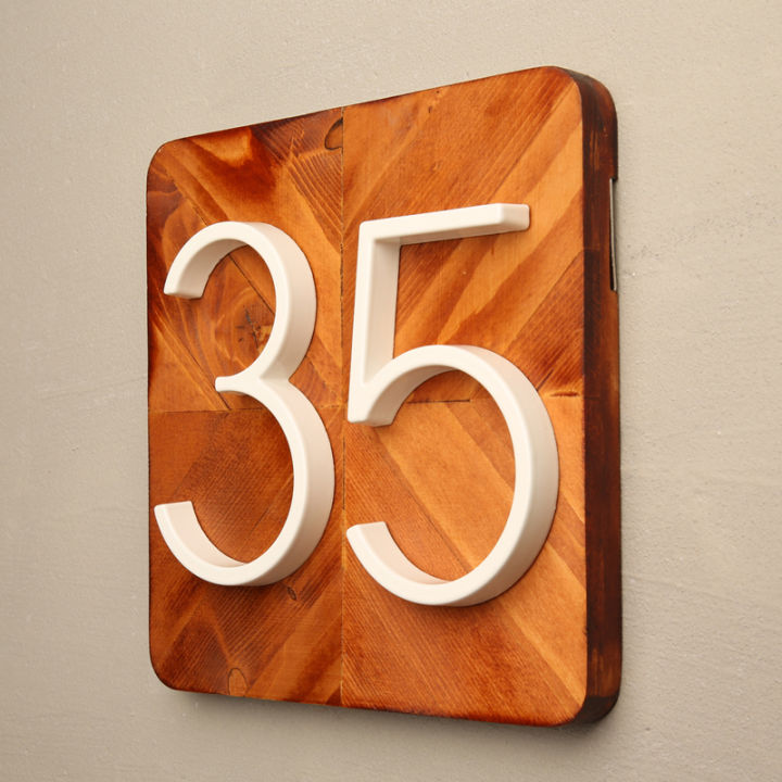 125mm White Floating Modern House Number Door Home Address Numbers for ...