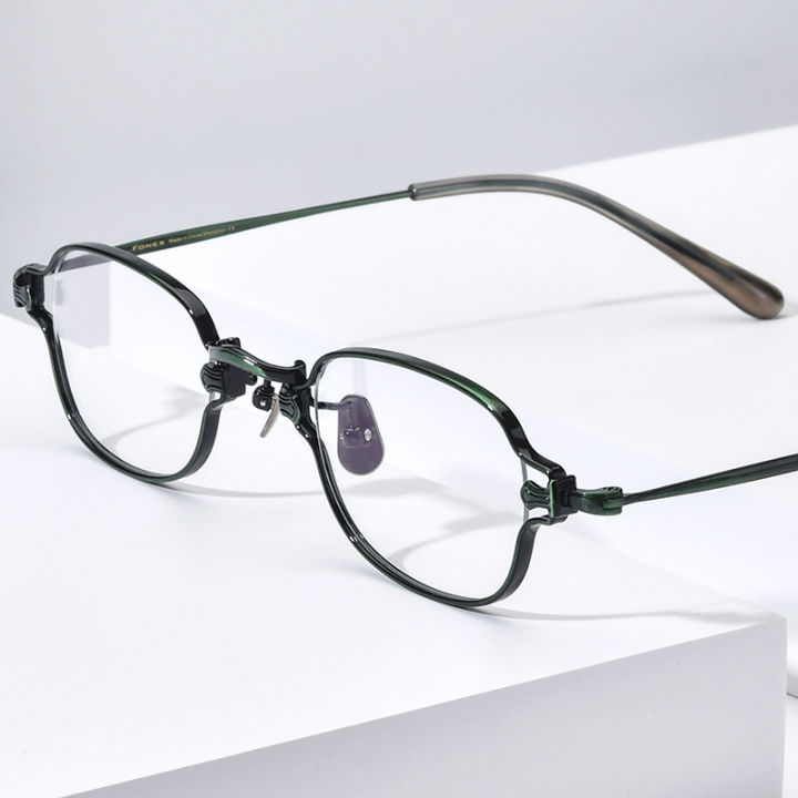 FONEX Pure Titanium Glasses Frame Men Brand Design Vintage Retro Small ...