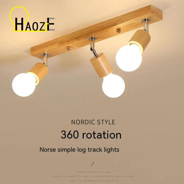 Wooden Spotlights Surface Mounted Household LED Rotating Ceiling Light ...