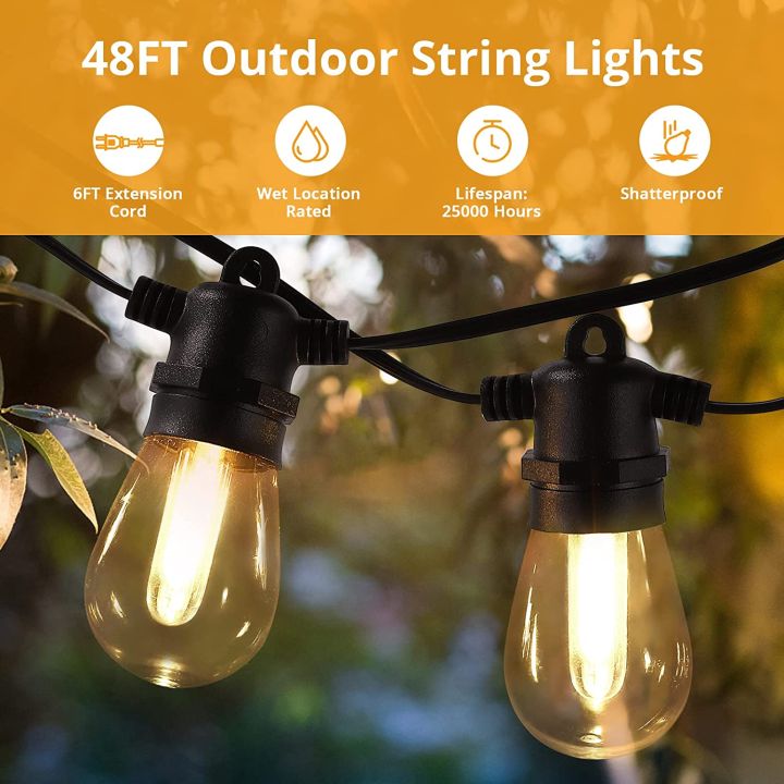 String Lights Outdoor Waterproof 220V S14 LED Christmas String Light ...