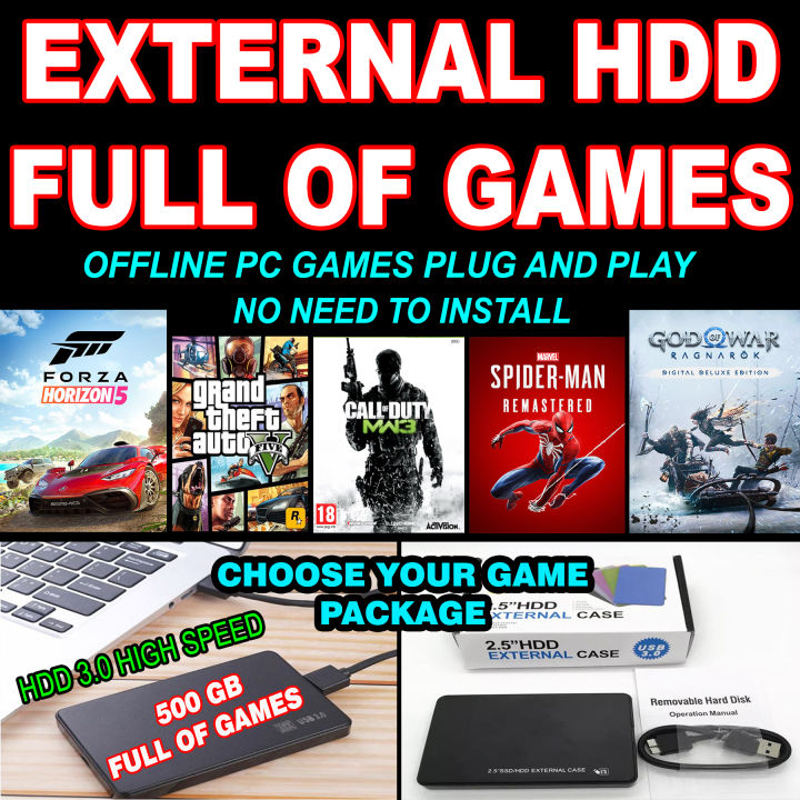 PC GAMES EXTERNAL HDD 3.0 500 GB FOR LAPTOP AND DESKTOP PLUG AND PLAY ...
