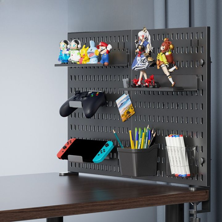 Desktop Organizer Rack Hole Board Vertical Display Storage Gaming Room ...