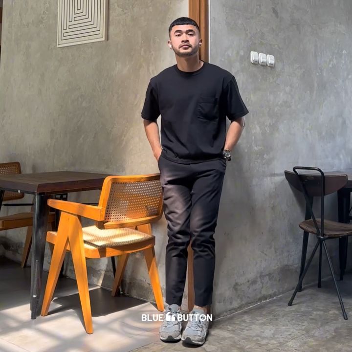 BlueButton Smart Celana Chino Ankle Pants Slim Fit Stretch Celana Panjang Putih - Ivory White ...