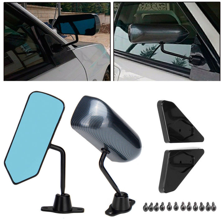 2x F1 Style Retro Car Side Rearview Mirror Pair Universal Vintage Blue ...