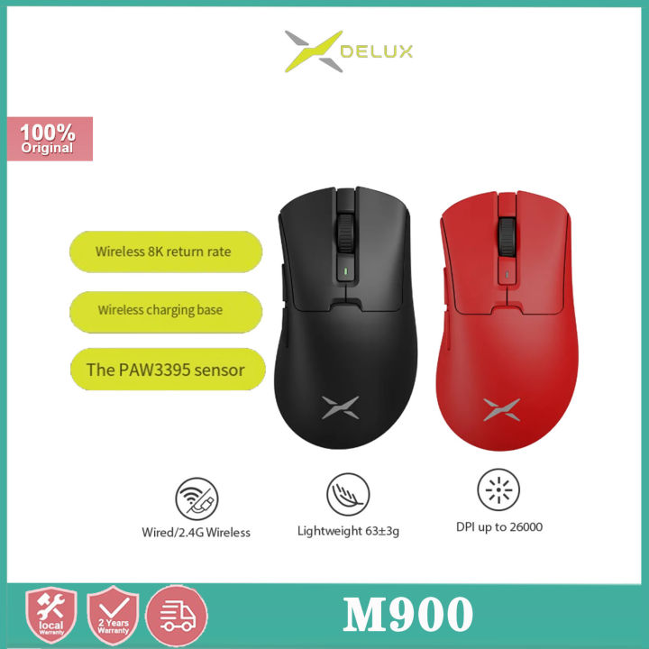 Delux M900 PRO Lightweight Gaming Mouse PAW3395 DPI MAX 26000 Wired 2 ...