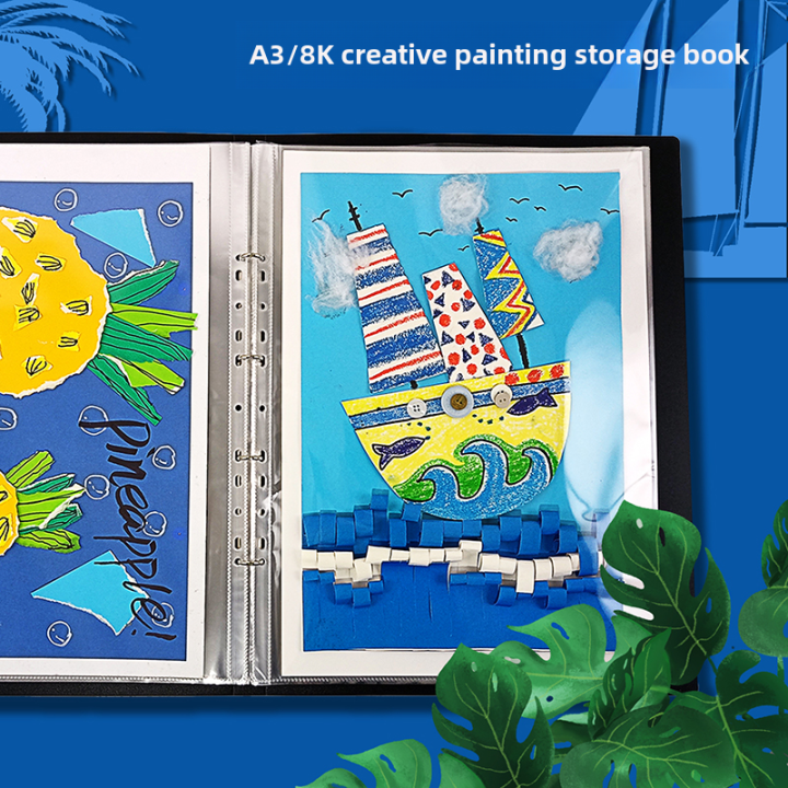 A3 Kids Sketch Board Award Collection Book A4 Certificate Storage Paper ...