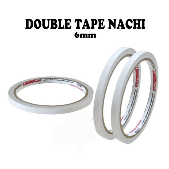 Double tape Nachi 1 roll panjang 10yard ukuran 6mm / isolasi perkat 2 ...