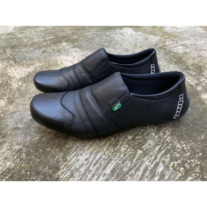 Sepatu Pantofel Kulit Sapi Kickers Formal Kerja Kantor Pria Hitam ...
