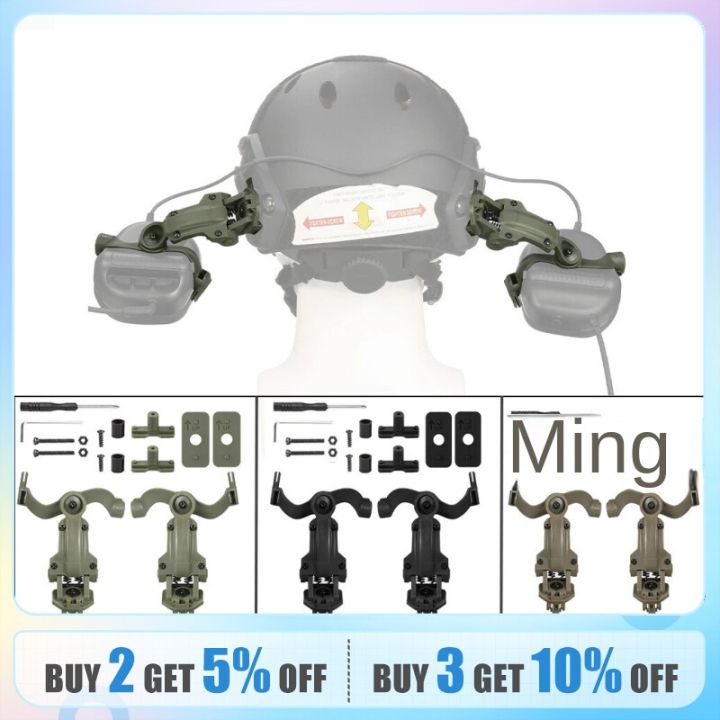 Shooting Headset Bracket Kit Multi Angle Rotation Helmet Rail Adapter