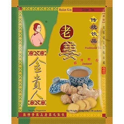 Madam Kim Ginger tea instant tea sachets 金贵人老姜 anti bloating tea remove ...