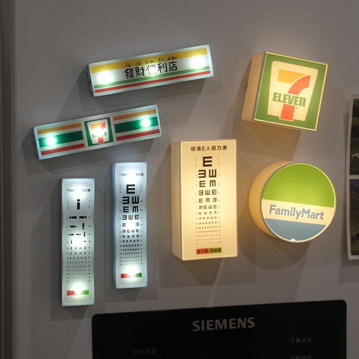New 2025 LED Light Sign Fridge Magnet Magnetic Tile 711 Convenience ...