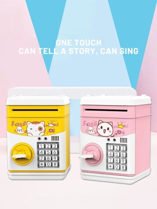 【Ready Stock】Kids Electronic Piggy Bank Cartoon ATM Password Lock Piggy ...