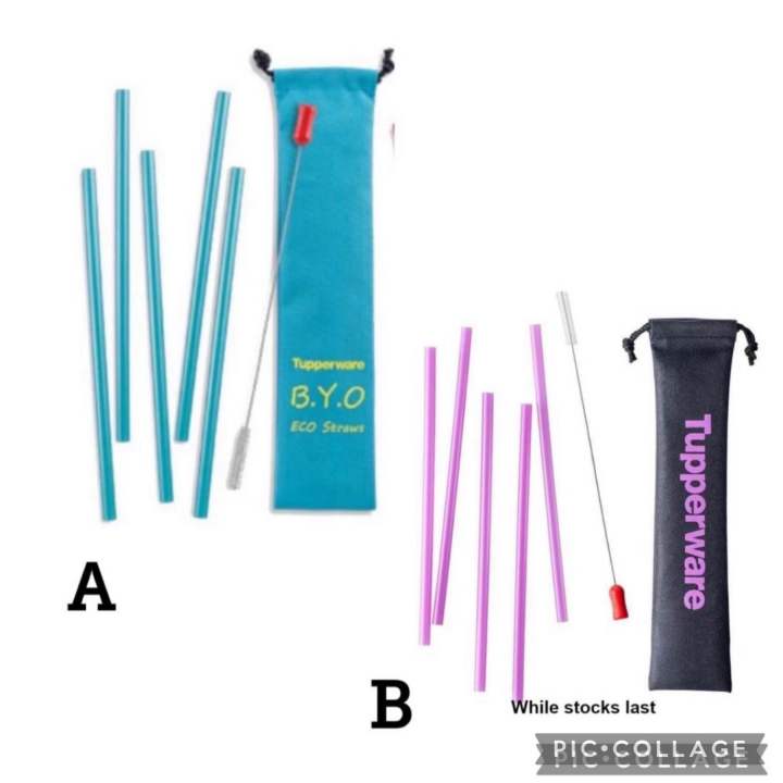 Tupperware Eco Straw (5) and brush set | Lazada