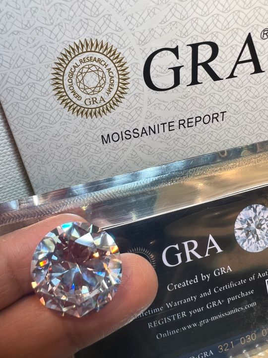 เพชรโมซาไนท์ MOISSANITE DIAMOND (2.50 MM) มิล 10 Pieces( 10 เม็ด) Lab ...