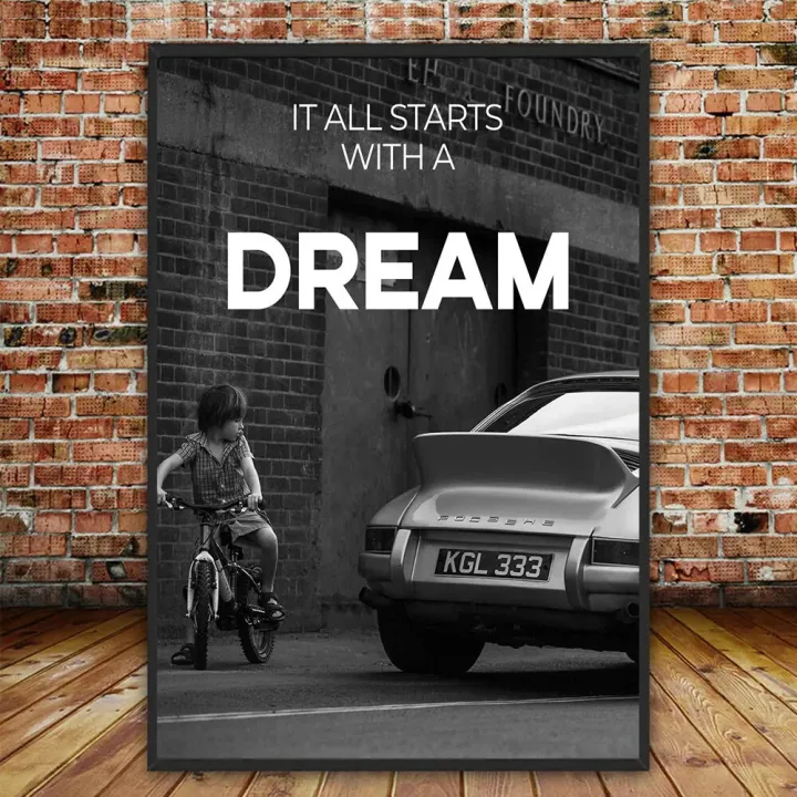 Luxury Super Cars Canvas Posters Motivational Quote Dreams Artwork ...