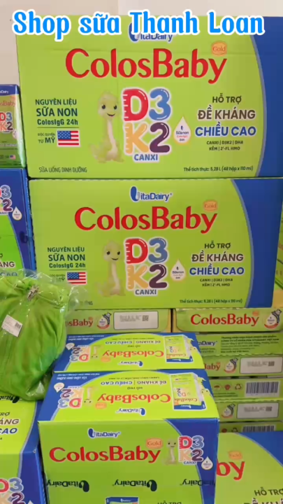 (HSD T4-2026) (Kèm Quà + Có Thẻ Đổi Quà) Thùng 24 Hộp/48 Hộp Sữa Pha Sẵn Vitadairy ColosBaby ...