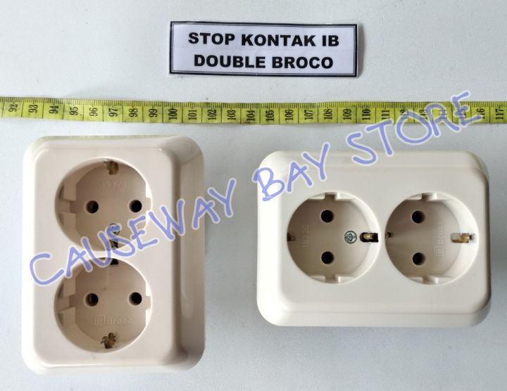 STOP KONTAK TEMBOK IB DOUBLE BROCO | Lazada Indonesia