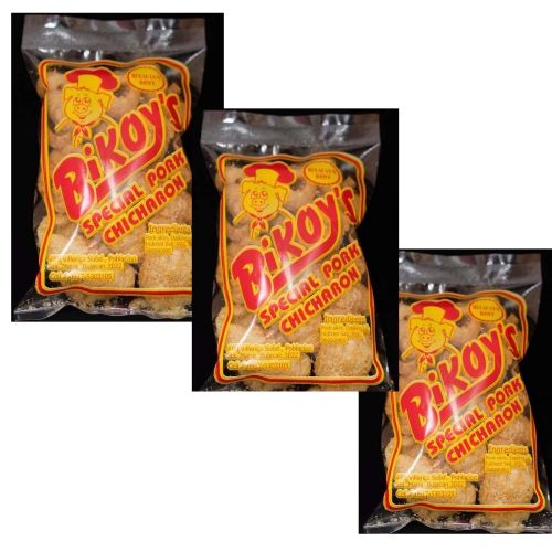 Bikoys Pork Chicharon,Bite Size,plain,3pcs approximately 50g.each ...
