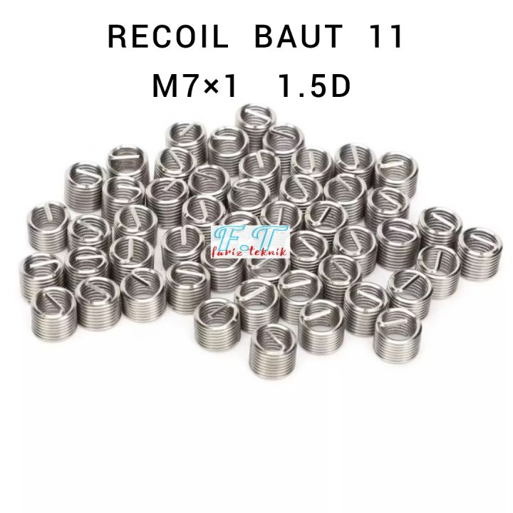 recoil helicoil baut 11. M7×1 1.5D repairt drat rusak slek dol material ...