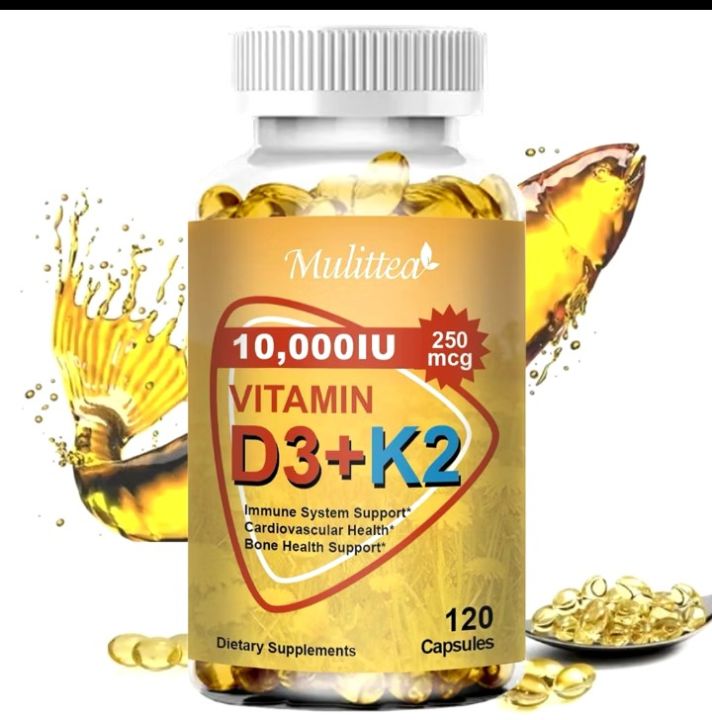 Mulittea Vitamin D3 10000iu with 250mcg vitamin K2(mk7) Capsules For ...