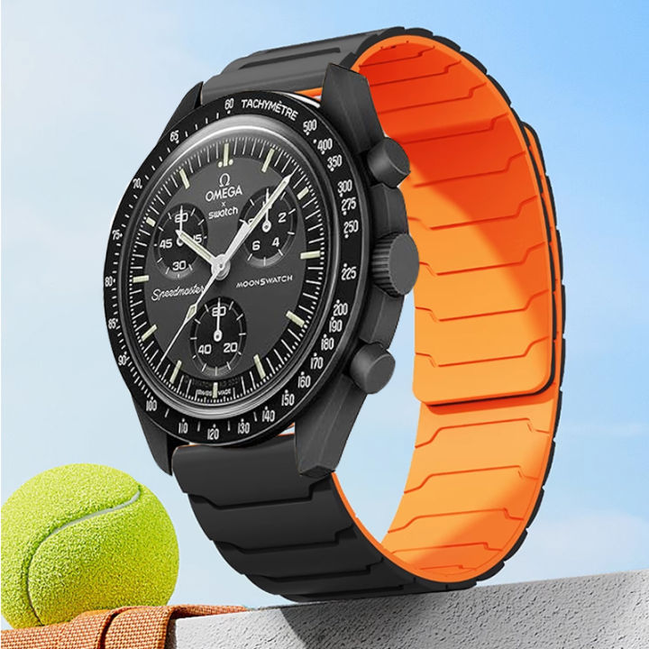 22mm 20mm Magnetic Silicone Strap For Omega X Swatch Joint MoonSwatch ...