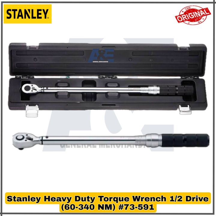 Stanley Heavy Duty Torque Wrench 1/2 Dr. Click Type 60-340NM #73-591 ...