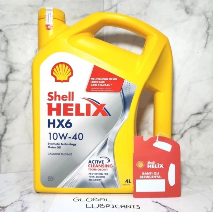 ALL NEW! API SP! Shell Helix HX6 10W-40 4 Liter (Oli Mesin Synthetic ...