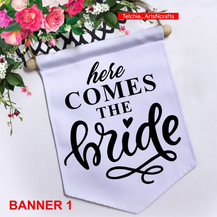 Banner 1- 11 x 14 inches l Wedding Banner | Here Comes the Bride ...