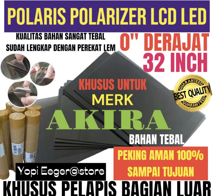POLARIS POLARIZER LCD LED AKIRA 32 INCH 0" DERAJAT PELAPIS PLASTIK FILM ...