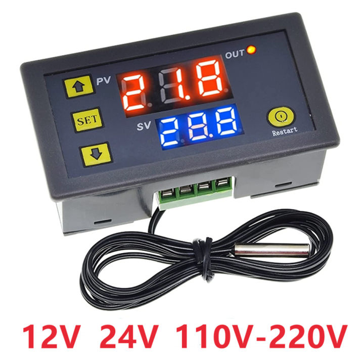 W3230 Digital Temperature Controller 12V 24V AC110-220V Thermostat Regulator Heating Cooling ...