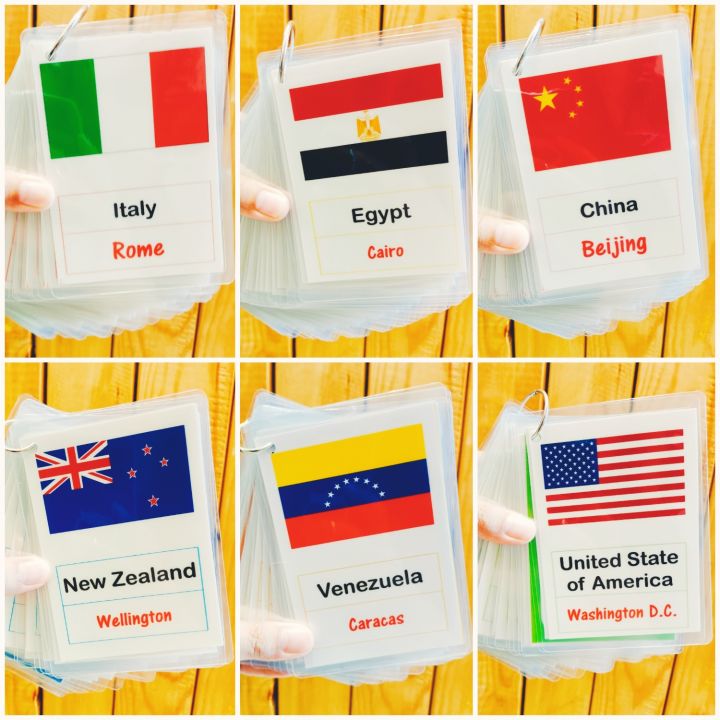 World flags educational laminated flashcards flags of the world sold ...