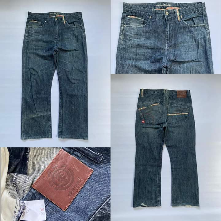 Element Jeans 👖กางเกง ยีนส์ ขา กระบอก (ริมElement) เอว36ยาว40ปลายขา9 ...