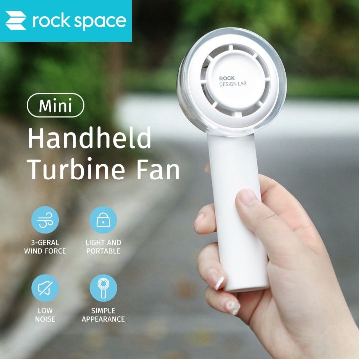 Rock Space Mini Handheld Turbine Fan Rechargeable Portable Fan Electric ...