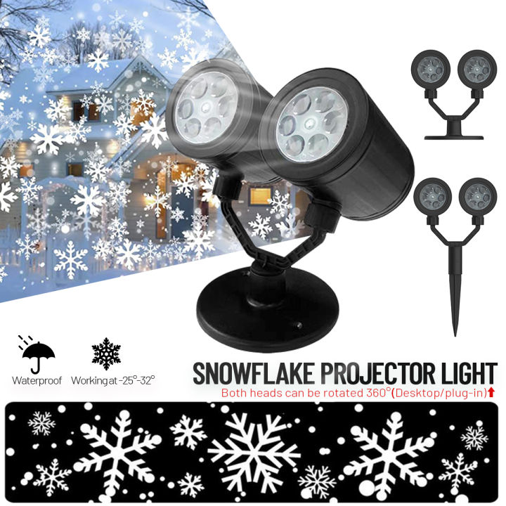 Christmas Projector Lights 2-in-1 Waterproof Snowflake Projector Lights ...