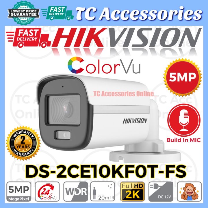 HIKVISION ColorVu 5MP Outdoor Bullet TVI Camera HIK DS-2CE10KF0T-FS ...