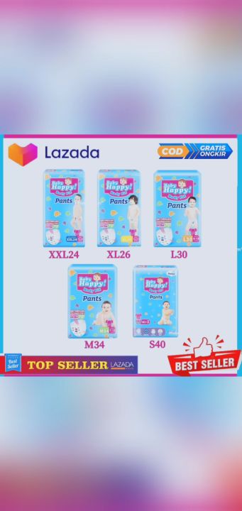 Pempers Popok bayi murah promo Gratis Ongkir bisa COD Baby Happy XXL ...