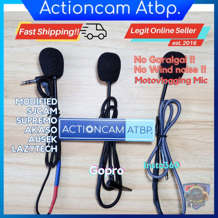 3.5 mm Motovlogging Microphone Modified SJCAM, SUPREMO, AKASO, AUSEK ...