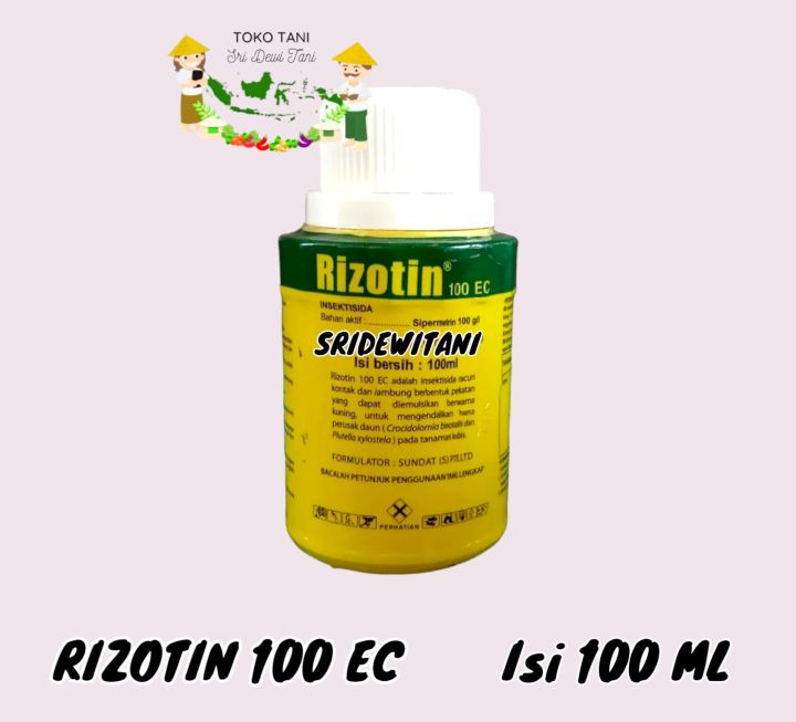 INSEKTISIDA RIZOTIN 100ec isi 100ml Pembasmi Hama ulat Semua Tanaman ...