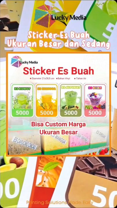 Stiker Es Aquarium 5rb 7rb Sticker Termos Ukuran Sedang Tahan Air ...