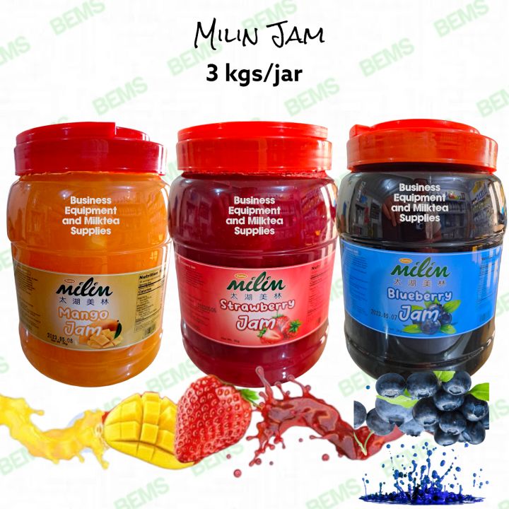 Milin Fruit Jam 3kg strawberry blueberry mango for fruit tea milktea ...