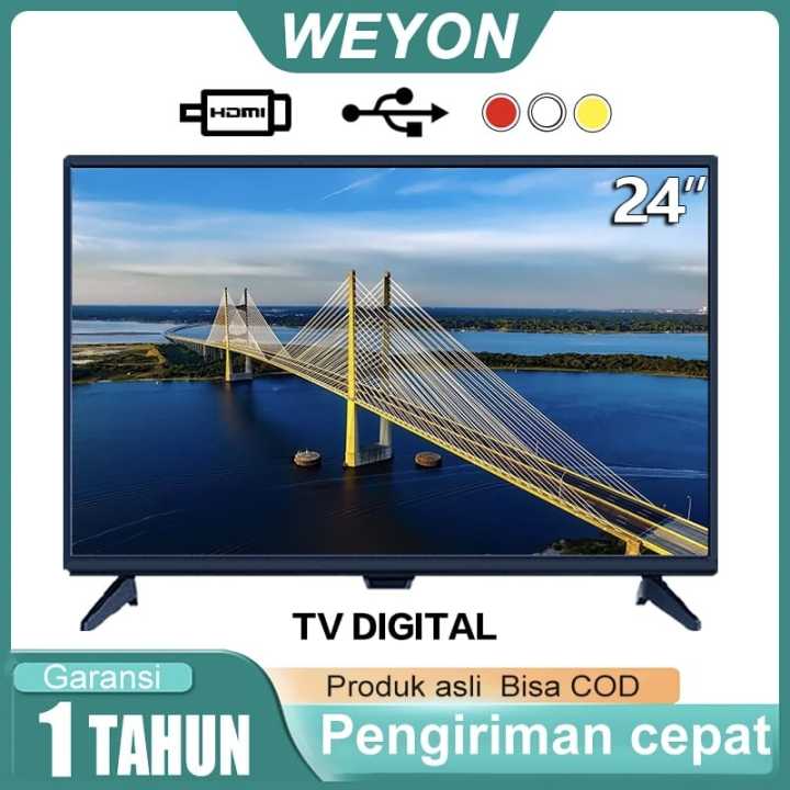 MEGA PROMO LED TV DIGITAL 24 INCH BISA COLOKAN USB-HDMI-VGA-AV-DC ...