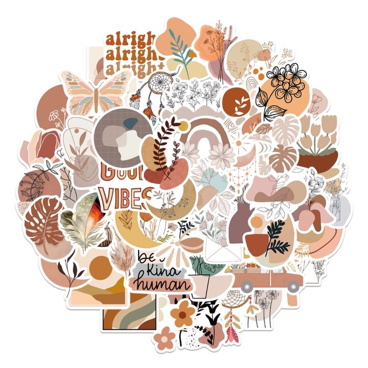 50Pcs stiker decal kartun boho vintage girl Stickers aesthetic vinil for outdoor & indoor stiker ...