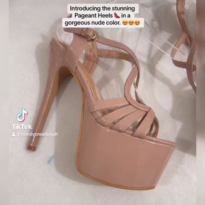 HIGH HEELS - 6.5 INCHES NUDE COLOR PAGEANT HIGH HEELS | Lazada PH