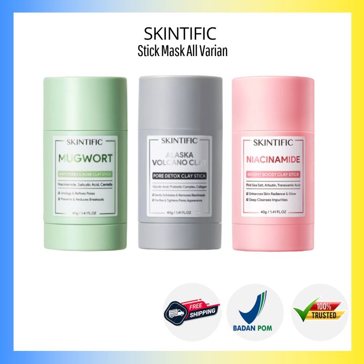 Skintific Clay Stick Mask Volcano Mugwort Niacinamide | Lazada Indonesia