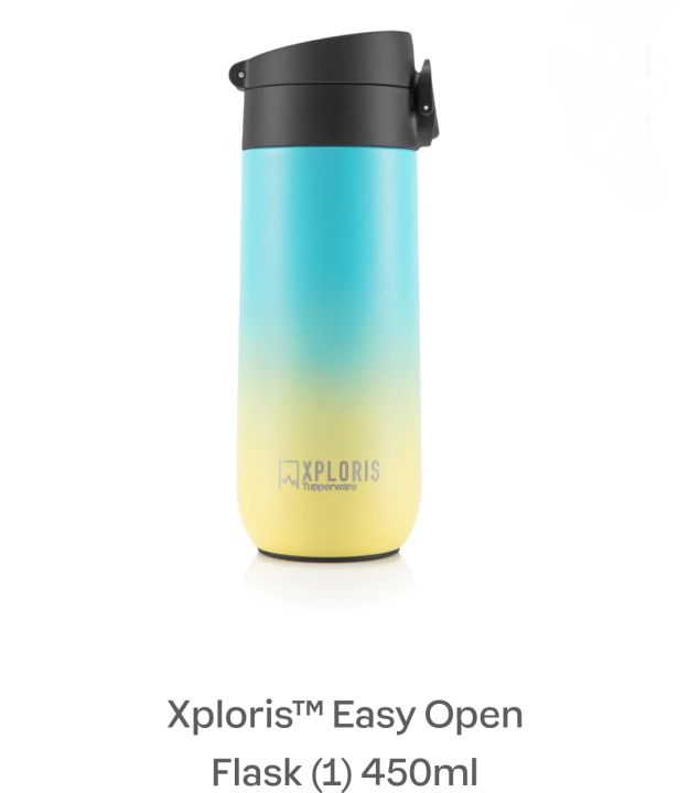 Tupperware Xploris Easy Open Flask 450ml(1 Pcs) | Lazada